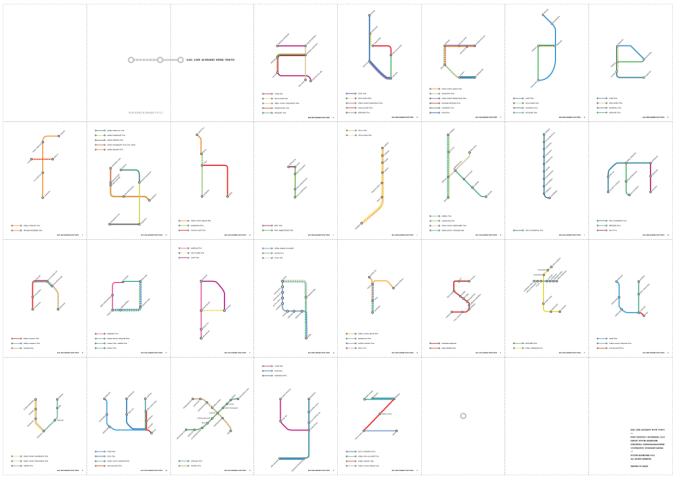 Tokyo Rail Line Typography by Fuyuki Hashizume | Spoon & Tamago