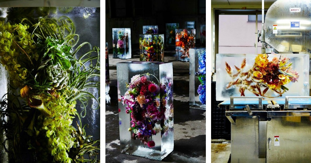 Flower Bouquets Frozen in Blocks of Ice by Makoto Azuma | Spoon & Tamago