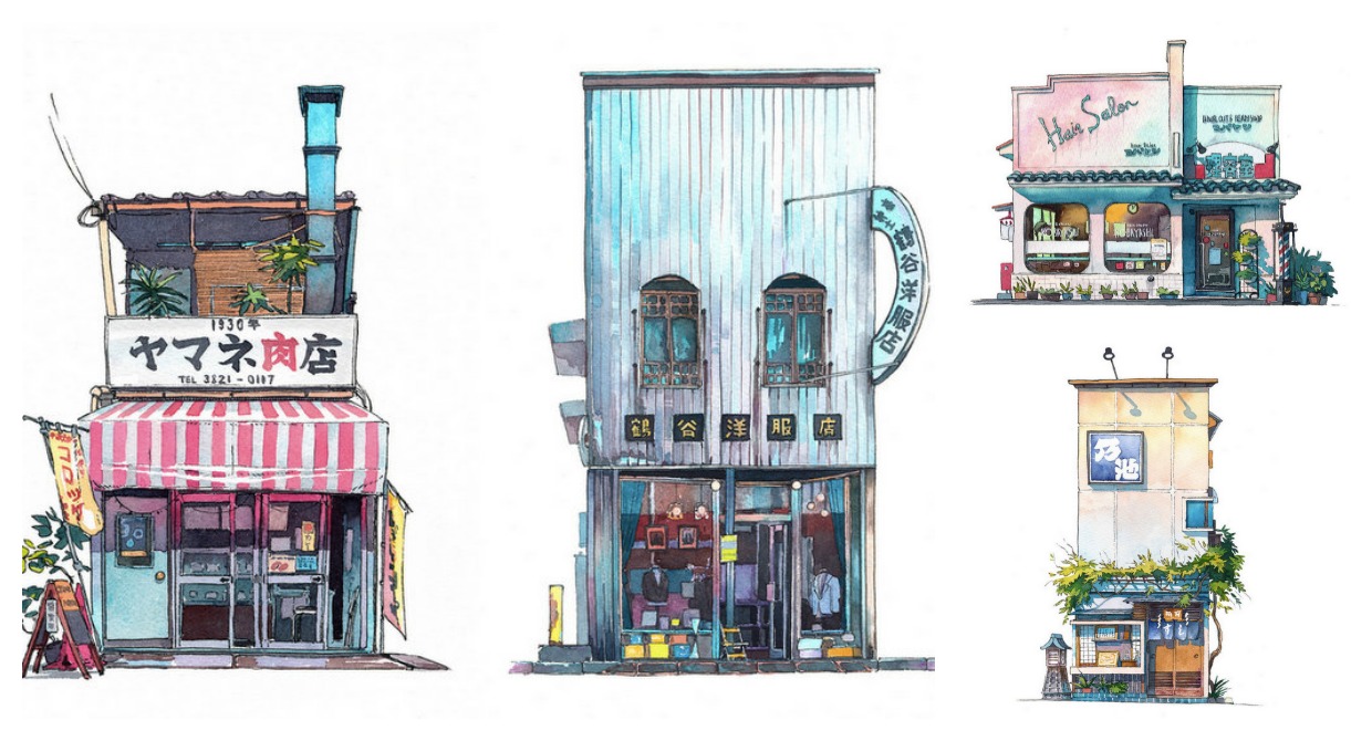 Illustrated Tokyo Storefronts by Mateusz Urbanowicz | Spoon & Tamago