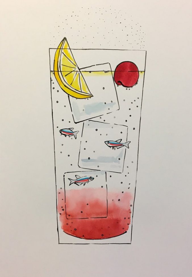 Playful Drawings of Cocktails with Fish by Kanta Yokoyama | Spoon & Tamago