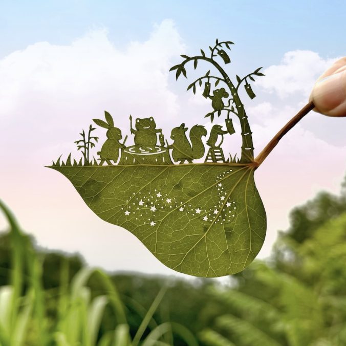 Kirie Artist Lito Celebrates Tanabata with Handcut Leaves | Spoon & Tamago